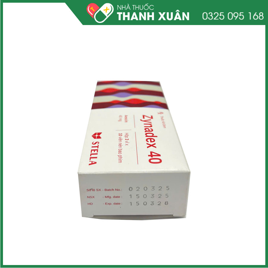 Zynadex 40 điều trị và phòng ngừa phù nề, suy giãn tĩnh mạch, trĩ, viêm ...